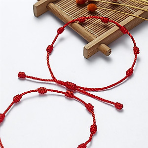 Scorpio Zodiac Constellation Bracelets String for Women Men Coin 7 Knots Red Rope Bracelet Lucky Amulet Birthday Gift Teen Jewelry