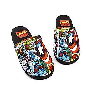 Marvel Avengers Slippers Comic Mens Slip On House Shoes Loafers 7-8 UK