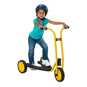 Children’s Factory MyRider 3 Wheel V Scooter for Kids, Girls & Boys Micro Scooter, Homeschool/Daycare/Preschool Outdoor Play Equipment, Yellow/Blk