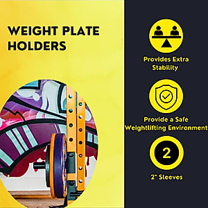 HulkFit Pro Series 2.35” x 2.35” Weight Plate Holders Attachment Accessory Pro Series Power Cage - Pair