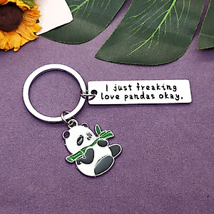 Vadaka Funny Panda Charm Keychain Panda Lovers Jewelry Gifts Animal Lovers Gift Panda Keyring for Friends Girls Christmas Graduation Birthday Gift for Panda Lovers