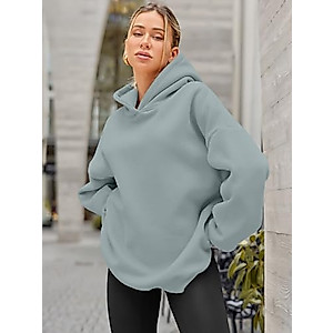 EFAN Womens Oversized Hoodies Sweatshirts Fleece Hooded Pullover Tops Sweaters Casual Comfy Fall Fashion Outfits Clothes 2025 LightGreen L