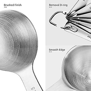 Measuring Spoons: U-Taste 18/8 Stainless Steel Measuring Spoons Set of 9 Piece: 1/16 tsp, 1/8 tsp, 1/4 tsp, 1/3 tsp, 1/2 tsp, 3/4 tsp, 1 tsp, 1/2 tbsp & 1 tbsp Dry and Liquid Ingredients