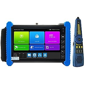 Rsrteng CCTV Camra Tester,IPC-7600CADH Plus 8K 32MP IP Camera Tester with Cable Tracer 4K 8MP AHD CVI TVI CVBS Coaxial Camera Tester 7” Touch Screen Monitor Support HDMI VGA TDR Audio POE RS485