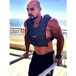 Gymnastics Power - Weighted Vest 6lb, 10lb, 12lb, 25lb, 35lb, 45lb Removable Iron Weights for Men and Women Workout for Calisthenics and Fitness Sport Training (35 LB - Black)