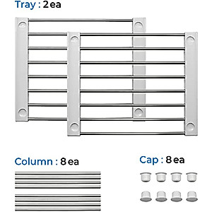 Carrotez Stackable Pantry Cabinet Organizer Set of 2, Pantry Organization and Storage, Cabinet organizers and Storage, Pantry Storage Shelf Organizer, Kitchen Cabinet Organizer, White 9.8 x 7.8 x 6.1"