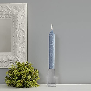 Root Candles Unscented Dinner Candles Beeswax Enhanced Timberline™ Collenette Boxed Candle Set, 9-Inch, Williamsburg Blue, 4-Count