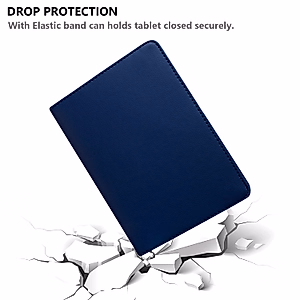 Case for Samsung Galaxy Tab S2 9.7 inch 2015 (SM-T810 T813 T815 T817 T818 T819), 360 Degree Rotating Stand Case Smart Protective Cover, Bonus Stylus Pen,Screen Film (Deep Blue)
