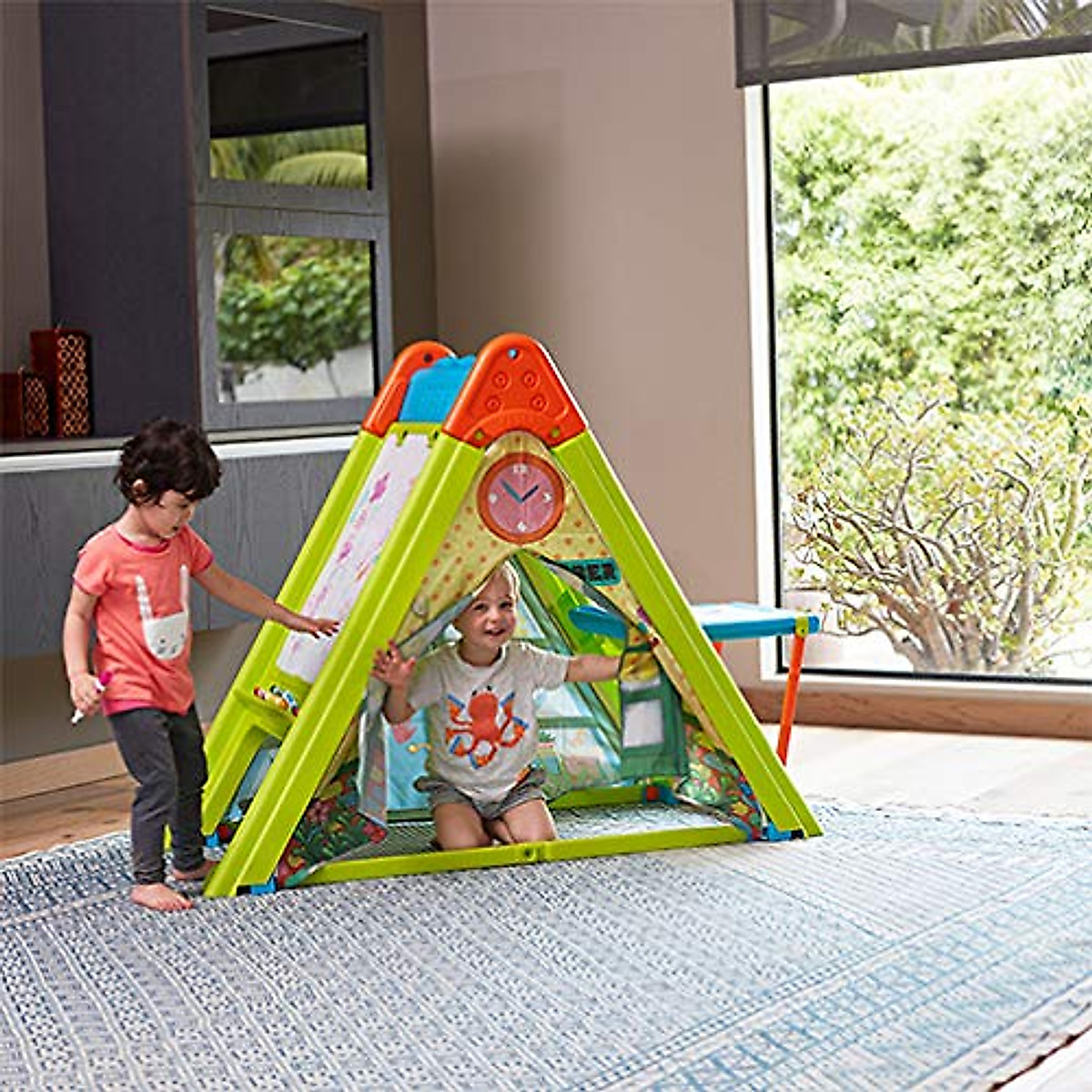 ECR4Kids Deluxe Dry-Erase Art Easel with Light-Up Tracing Desk for Kids, Bonus Playhouse Tent, Foldable for Easy Storage, Indoor or Outdoor Toy