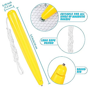 Qilery 12 Pcs Replacement Stylus Magnetic Drawing Pen Magnet Replacement Pens with Rope Educational Toys for Magnetic Drawing Board Magnapad Writing Tablet A to Z and Numbers 0-9, Blue Yellow Orange