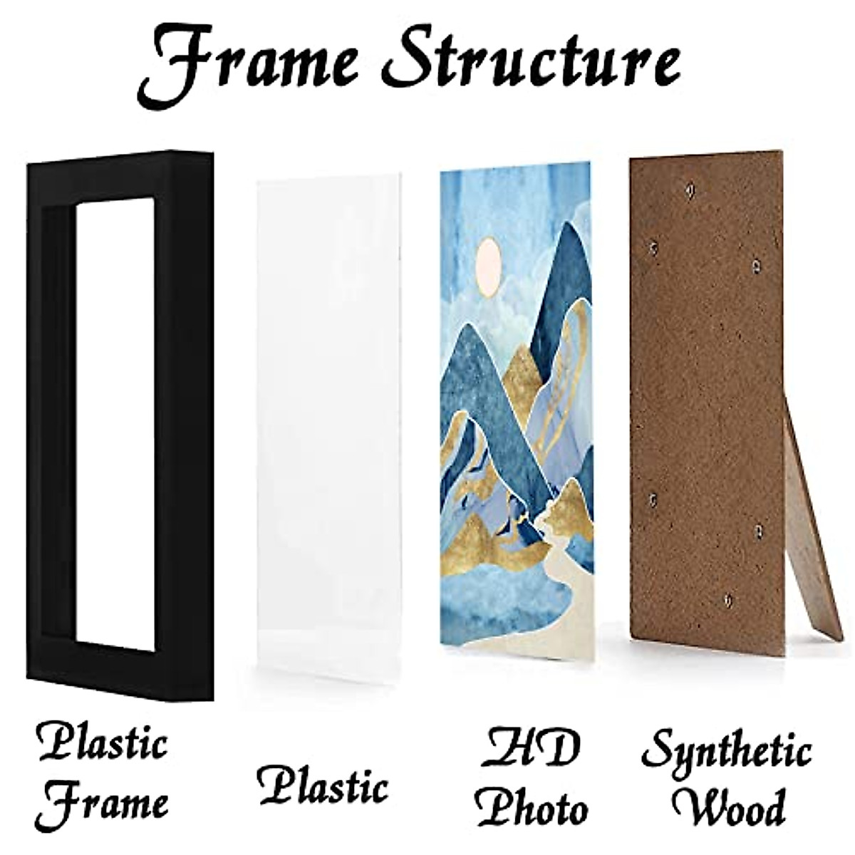 keibiubu Black Picture Frame, 9x12 Picture Frame for Photo Poster Canvas Certificate Document Display Horizontally or Vertically High Transparent Wall Gallery(Size 9 x 12 inches)