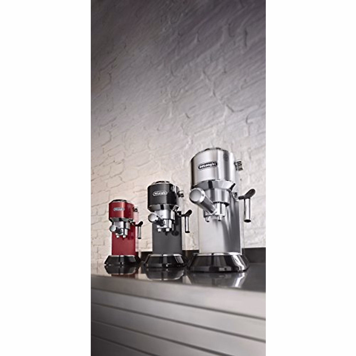 De'Longhi Dedica EC680M, Espresso Machine, Coffee and Cappucino Maker with Milk Frother, Metal / Stainless, Compact Design 6 in Wide, Fit Mug Up to 5 in