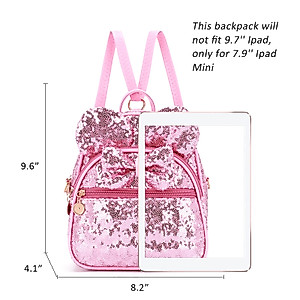 KL928 Girls Bowknot Polka Dot Cute Mini Backpack Small Daypacks Convertible Shoulder Bag Purse for Women (Pink)