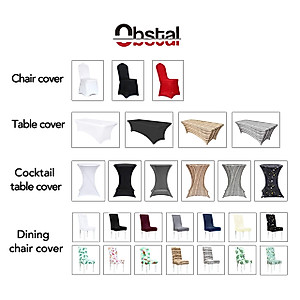 Obstal 10 PCS White Spandex Dining Room Chair Covers for Living Room - Universal Stretch Chair Slipcovers Protector for Wedding, Banquet, and Party