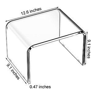Acrylic Non-Slip Step Stool, 12.6 Inches Acrylic Small Step Stool, Toilet Stool, Plant Stand, Footstool, Display Rack