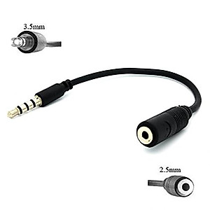 Headphone Adapter for Galaxy A10e, 2.5mm to 3.5mm Earphone Jack Converter Earbud Headset Audio Adaptor Mic Support Compatible with Samsung Galaxy A10e