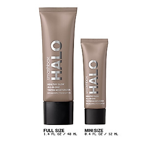 Smashbox Halo Healthy Glow All-In-One Tinted Moisturizer SPF 25 | Light to Medium Coverage| Hyaluronic Acid, Oil free + Anti Humidity, 0.4 Fl Oz, Tan Dark