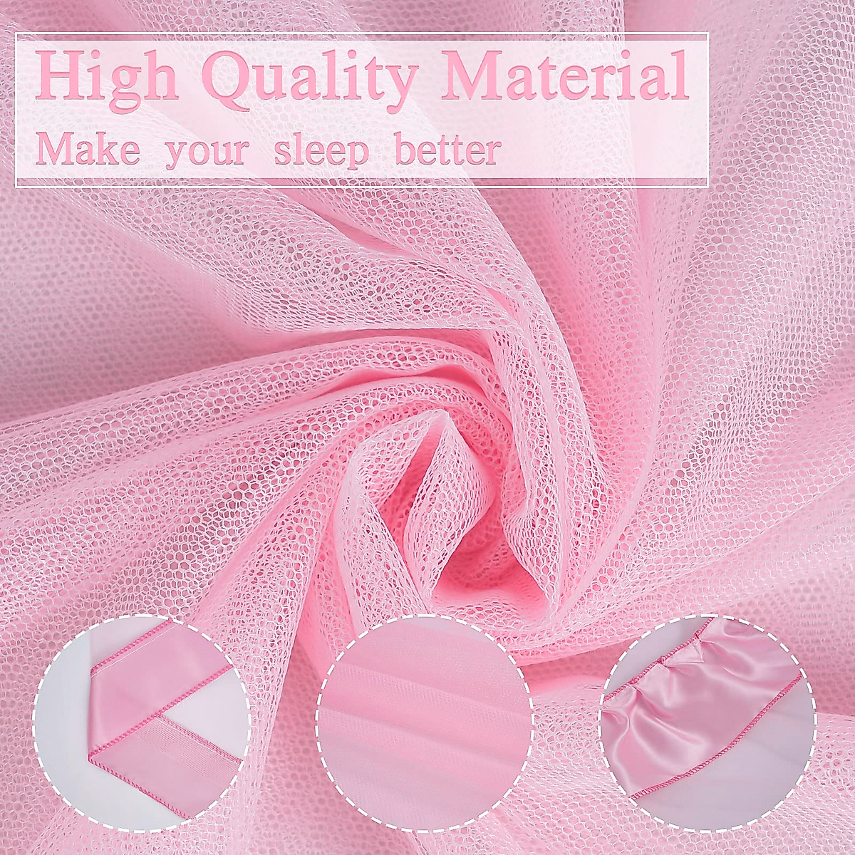 Hptmus Canopy Bed Curtains - Bed Canopy for Girls Bed Curtains Princess Bed Canopy Bed Canopy Curtains Canopy for Bed Drapes Birthday Present Adults Girls Room Decor(Twin, Pink)