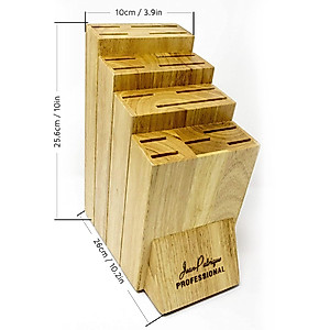 Chef Universal Knife Block Without Knives | 16 Slot | Durable Knife Block & Storage | by Jean Patrique