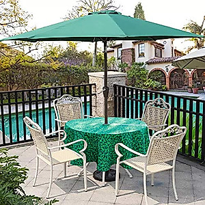 EHouseHome Outdoor and Indoor 60inch Round Tablecloth with Umbrella Hole and Zipper, Waterproof Zippered Patio Table Cloths, Spring/Summer Table Covers for Backyard Circular Table/BBQs/Picnic