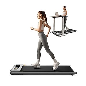 UREVO Under Desk Treadmill, Walking Pad Treadmill with Large Running Area, 2.25HP Treadmills for Home, Desk Treadmill for Office Under Desk with 265lbs Weight Capacity (Gray)