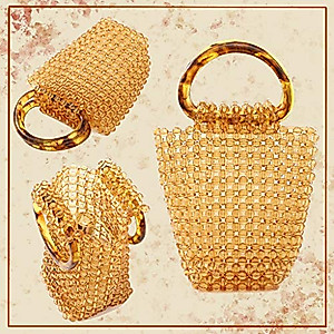 YUSHINY Women Colored Transparent Beaded Acrylic Handbag Handmade Evening Bags for Wedding Party