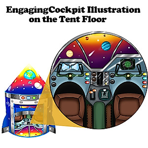 Rocket Ship Play Tent for Kids | Spaceship Toys and Forts for Boys and Girls | Imaginative Indoor and Active Outdoor Play, Games & Gifts