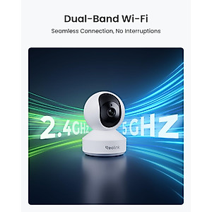 REOLINK Cameras for Home Security, 4MP HD Plug-in Security Camera Indoor Wireless, 2.4/5Ghz WiFi, Pan Tilt, Night Vision, Baby Monitor/Pet Camera, Home Cameras with App for Phone, E1 Pro (2 Pack)