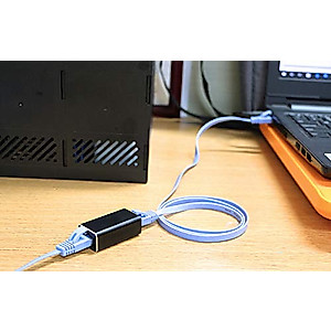 SinLoon RJ45 LAN Coupler Adapter Surge Thundering Protector Gigabit 1000Mbs Ethernet Extender Connector for Cat7 Cat6 Cat5e Female to Female (Black)