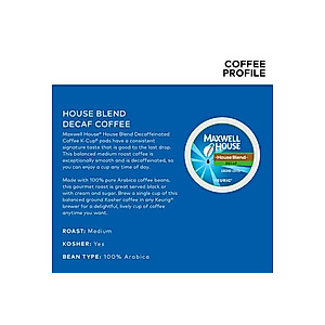Maxwell House House Blend Decaf Coffee K-Cups, 24 Count (Pack of 2)