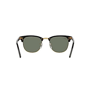Ray-Ban RB3016 Clubmaster Sunglasses+ Vision Group Accessories Bundle, unisex-adult (Black On Arista/Crystal Green (W0365),51)