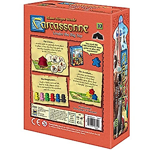 Carcassonne Under the Big Top Board Game EXPANSION - Thrilling Circus Adventures Await! Medieval Strategy Game for Kids and Adults, Ages 7+, 2-6 Players, 45 Minute Playtime, Made by Z-Man Games