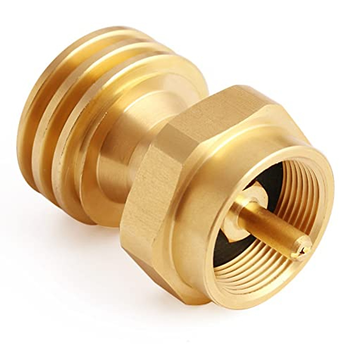 Uenede Brass Propane Tank Adapter Converter Universal 1Pound/16.4oz Small Tank to QCC1/Type1 Hose or Regualtor Hexagon
