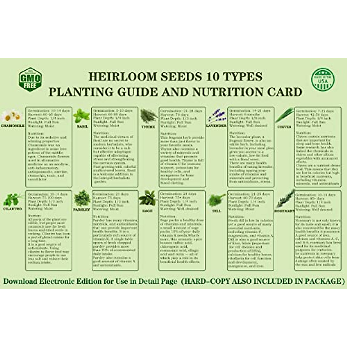 Herb Grow Kit, 10 Herb Seeds Garden Starter Kit, Complete Potted Plant Growing Set Including White Pots, Markers, Nutritional Soil, Watering, Herb Clipper for Kitchen Herb Garden DIY