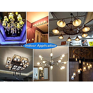 BRIMAX 6 Pack 2W LED Light Bulbs,Equivalent to 11W/20W/25W, Plastic LED Filament Bulb,2700K Warm White,E26 Medium Base, S14 Edison Light Bulbs for 6/12/18-light Sputnik Chandelier Bulbs