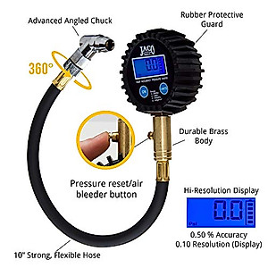 JACO ElitePro Digital Tire Pressure Gauge - Professional Accuracy - 200 PSI