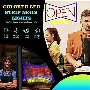 KUshopfast Open Neon Signs For Business, LED Neon Open Sign, USB Powered Open Sign For Window Business Storefront Bar Salon Hotel Cafes Restaurants,16IN