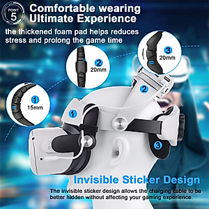 SiloKe 5-in-1 Adjustable Head Strap for Oculus/Meta Quest 2 Accessories, Replacement Elite Strap with Battery Bracket - Prolong Game Time, Advanced Support & Comfort in VR, Suitable for Adults & Kids