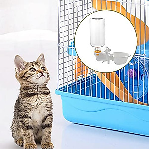Small Hanging Bowls White Dispenser Bowl Feeder- Supplies Tool for Bird Dog Food Water- Bottle Feeder Pet Automatic and Cage Kitten Tool, Drinking Cup Pigeon Plastic Bowl- Crate