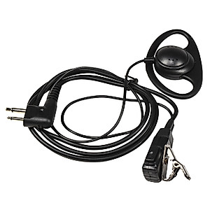 HQRP D Shape Earpiece Headset PTT Mic Compatible with Motorola CP250, CP300, RDV-2080D, RDV-5100, VL50