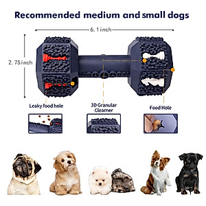 RongHousing Dumbbell Dogs Toys for Aggressive Chewers: Puppy Chew Toys with Bacon Milk Flavored - Interactive Dog Toys for Medium Small Breed.(Large, Blue)