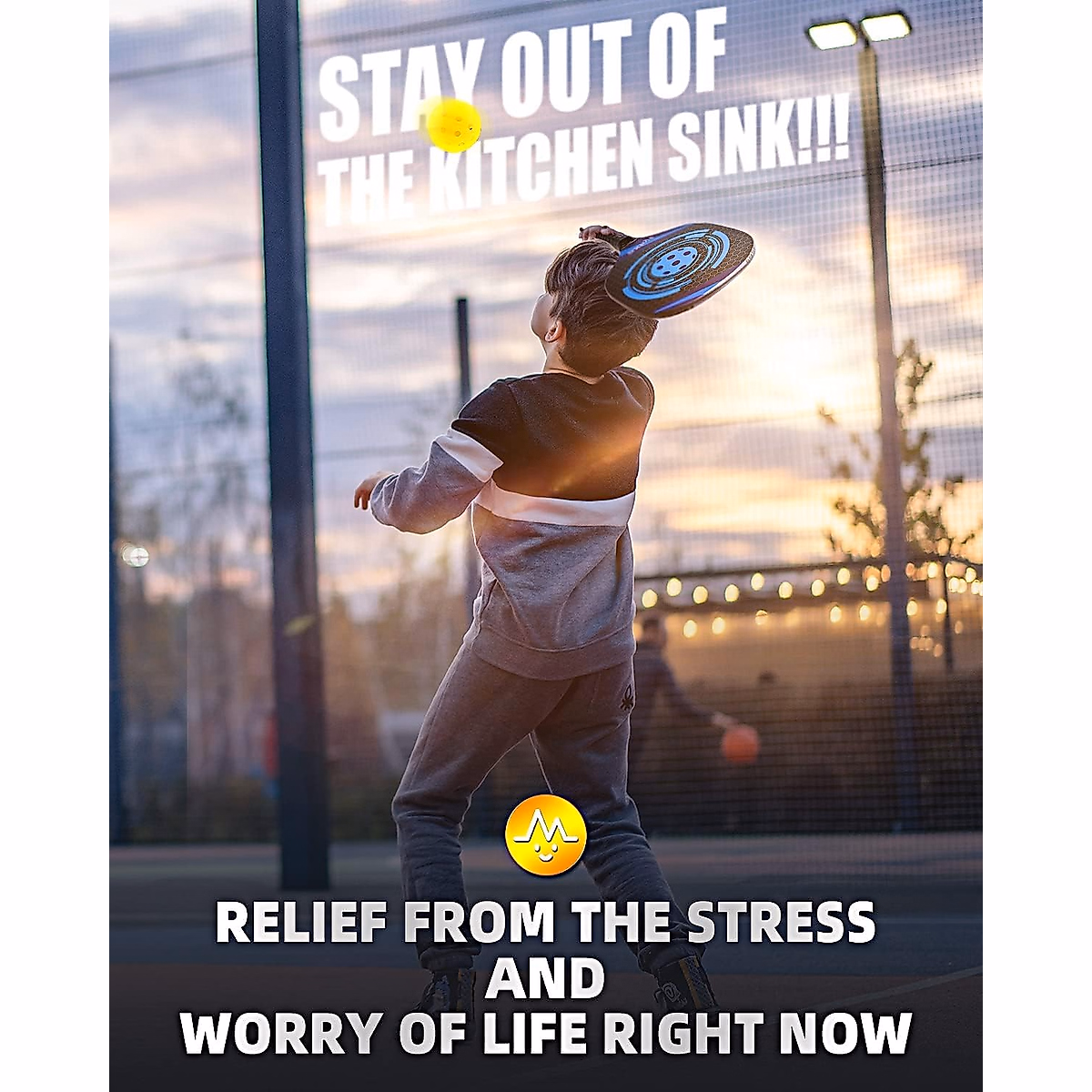 SXhyf Pickleball Set with Net Paddles of 4 Beginner Racquets Set, Fun Racquet Sport Include Wood & Balls 1 Carry Bag, Gifts for Men Women