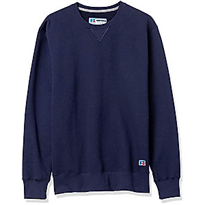 Russell Athletic Mens Cotton Rich 2.0 Premium Fleece Sweatshirt Shirt, Navy, Large US