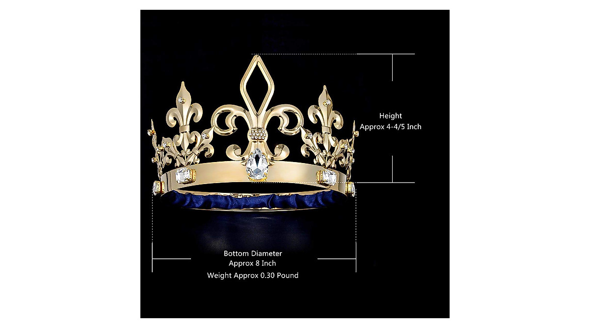 Large Gold King Crowns for Men | Perfect for Events