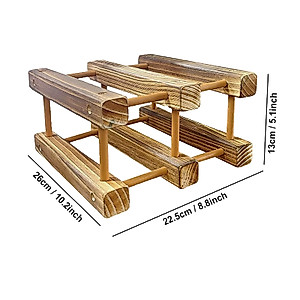 IWNTWY Wine Racks Countertop, 12 Wine Bottle Holder Stand, Freestanding Floor Wine Storage Shelf, DIY Assembly Wooden Wine Rack Water Bottle Organizer for Home Kitchen Cabinet Bar Wine Gifts