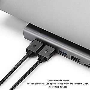 XUNMAIFHB Portable Docking Station, HUB Type-C 11-in-1 Multi-Function Docking Station Type c to HDMI HD hub USB3.0, USB C, LAN, Audio, VGA, SD/TF Fast Transmission