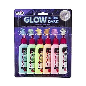 Tulip 17581 Dimensional Metallic Fabric Paint, 6-Pack (Glow)