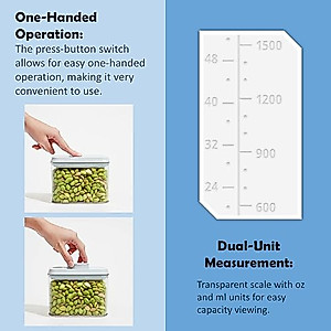 EE Airtight Food Storage Containers Set with Lids - Stackable BPA-Free Containers for Kitchen Pantry Organization, Ideal for Cereal, Snacks, Flour, Sugar, Coffee, and Spaghetti (8-piece)