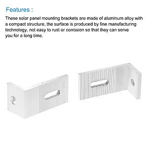 PATIKIL Solar Panel Mounting L Brackets Aluminum Alloy 8mm Diameter for Solar Panel System Install Pack of 4
