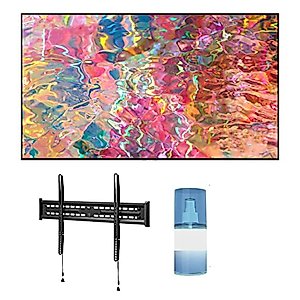 SAMSUNG QN85Q80BAFXZA 85" 4K Ultra HD Smart TV with a Walts FIXED-MOUNT-43-90 TV Mount for 43-90 Inch Compatible TVs and Walts HDTV Screen Cleaner Kit (2022)
